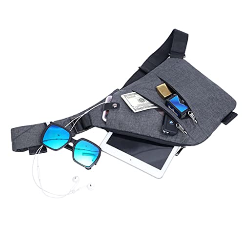 2023 New Personal Flex Bag, Travel Sling Bag Light Thin Chest Shoulder Bag, Fashion Anti-Thief Slim Sling Bag for Men (Black, Right)