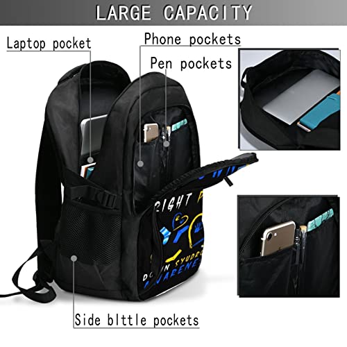 Down Syndrome Awareness Funny Travel Laptop Backpack, Business Anti Theft Slim Durable Laptops Backpack Water Resistant College School Computer Bag Gifts For Men & Women Notebook