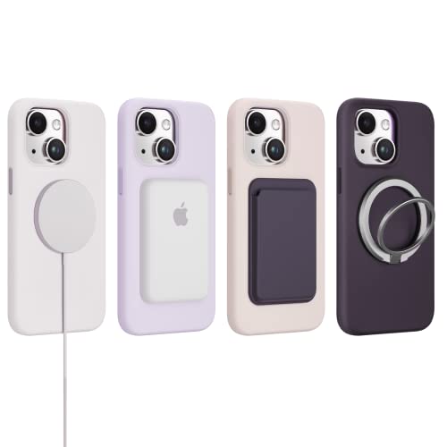 Mkeke Magnetic for iPhone 14 Case for iPhone 13 Case [Designed for MagSafe] Liquid Silicone Shockproof Protective Phone Cover with Soft Microfiber Lining for Apple iPhone 13/14 (6.1"), White