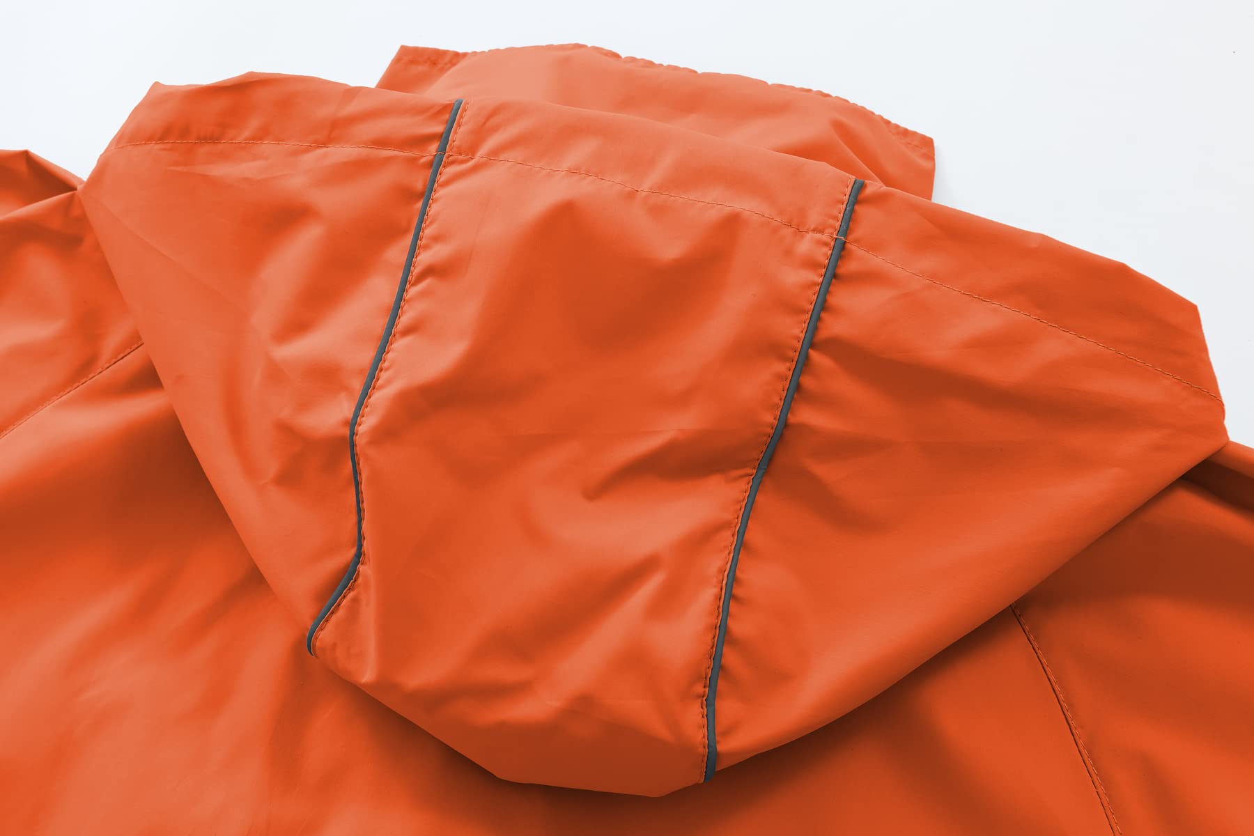 Spmor Men's Lightweight Waterproof Jacket Packable Windbreaker Running Coat Orange 2XL