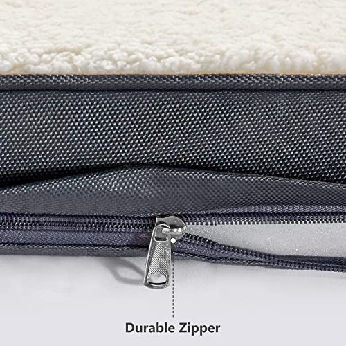 CozyLux Dog Beds for Large Dogs - Large Dog Bed for 65 lbs, Egg-Crate Foam Cat Bed Mat, Removable Washable Cover, Grey 35 X 22 X 3 inch