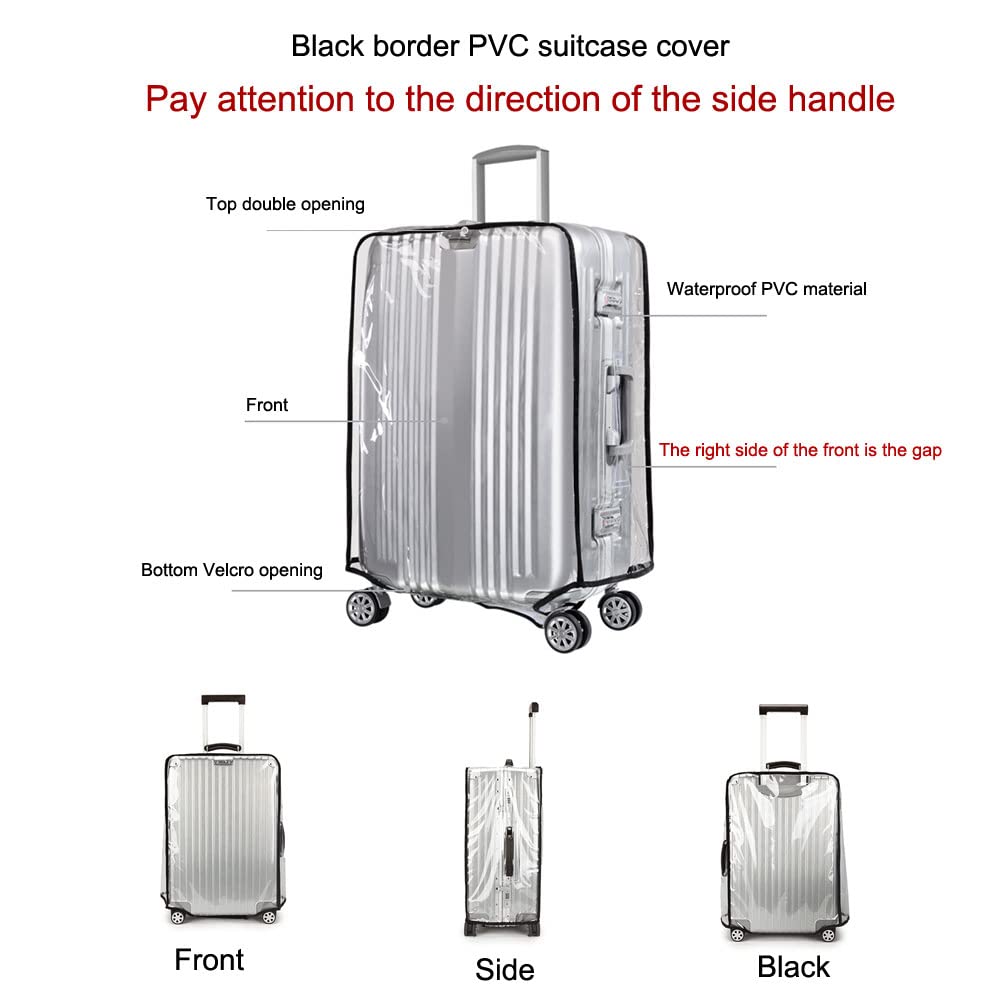 MosaiRudo Clear PVC Luggage Cover Protectors Transparent Travel Luggage Protector for Wheeled Suitcase (Thickness 0.2mm, 20inch)