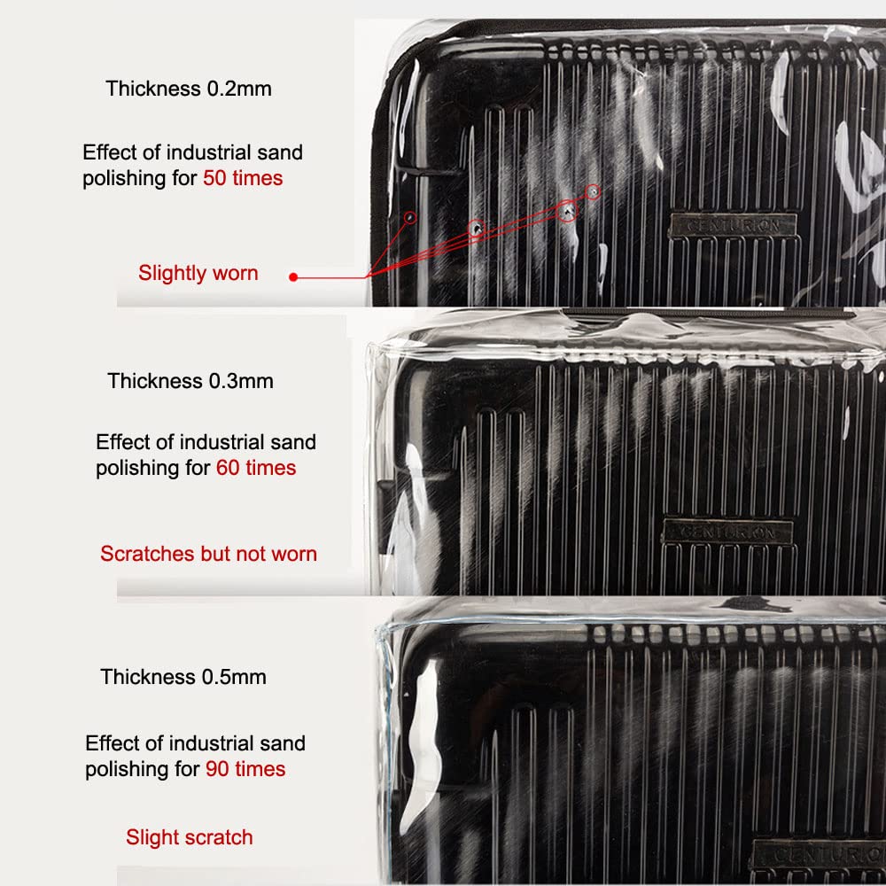MosaiRudo Clear PVC Luggage Cover Protectors Transparent Travel Luggage Protector for Wheeled Suitcase (Thickness 0.2mm, 20inch)