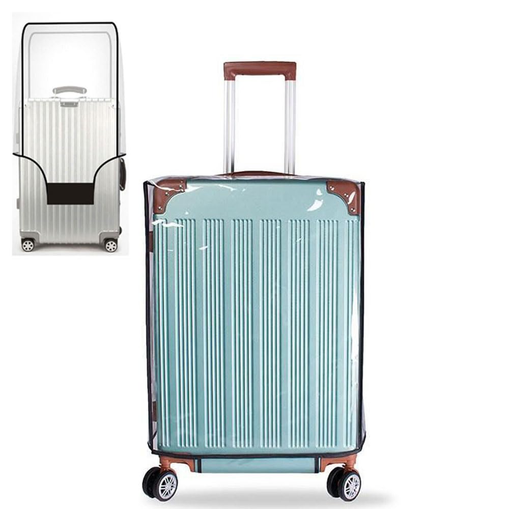 MosaiRudo Clear PVC Luggage Cover Protectors Transparent Travel Luggage Protector for Wheeled Suitcase (Thickness 0.2mm, 20inch)