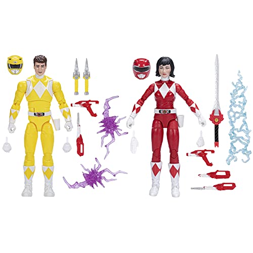 Hasbro Power Rangers Lightning Collection Mighty Morphin Yellow Ranger & Red Ranger ''Swap'' Jason & Trini Boom Comics 2-Pack 6-Inch Action Figures, (F6887)