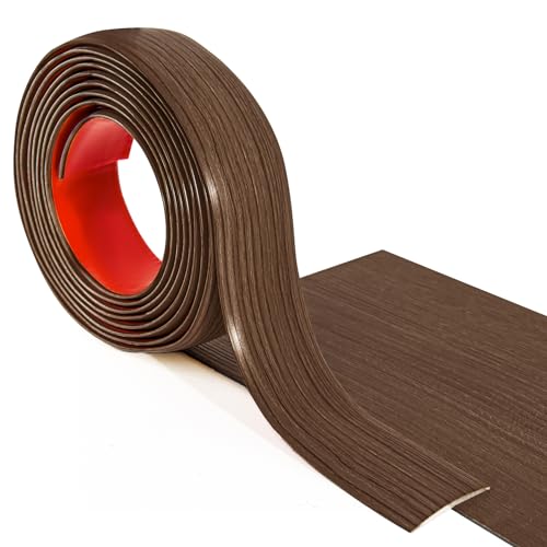 Art3d 4 FT Self Adhesive Vinyl Floor Transition Strip, Laminate Strip Flat Divider for Joining Gaps,Carpet Threshold Transition,Floor Tiles(1.57in, Brown)