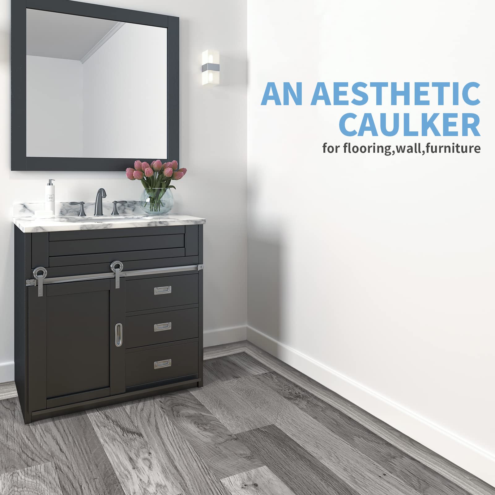 Art3d Self Adhesive Vinyl Strip for Joining Floor Gaps, Carpet Thresholds - 10 FT, 1.57in, Gray