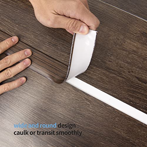 Art3d 4 FT Self Adhesive Vinyl Floor Transition Strip, Laminate Strip Flat Divider for Joining Gaps,Carpet Threshold Transition,Floor Tiles(1.57in, Brown)
