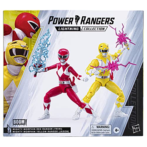 Hasbro Power Rangers Lightning Collection Mighty Morphin Yellow Ranger & Red Ranger ''Swap'' Jason & Trini Boom Comics 2-Pack 6-Inch Action Figures, (F6887)