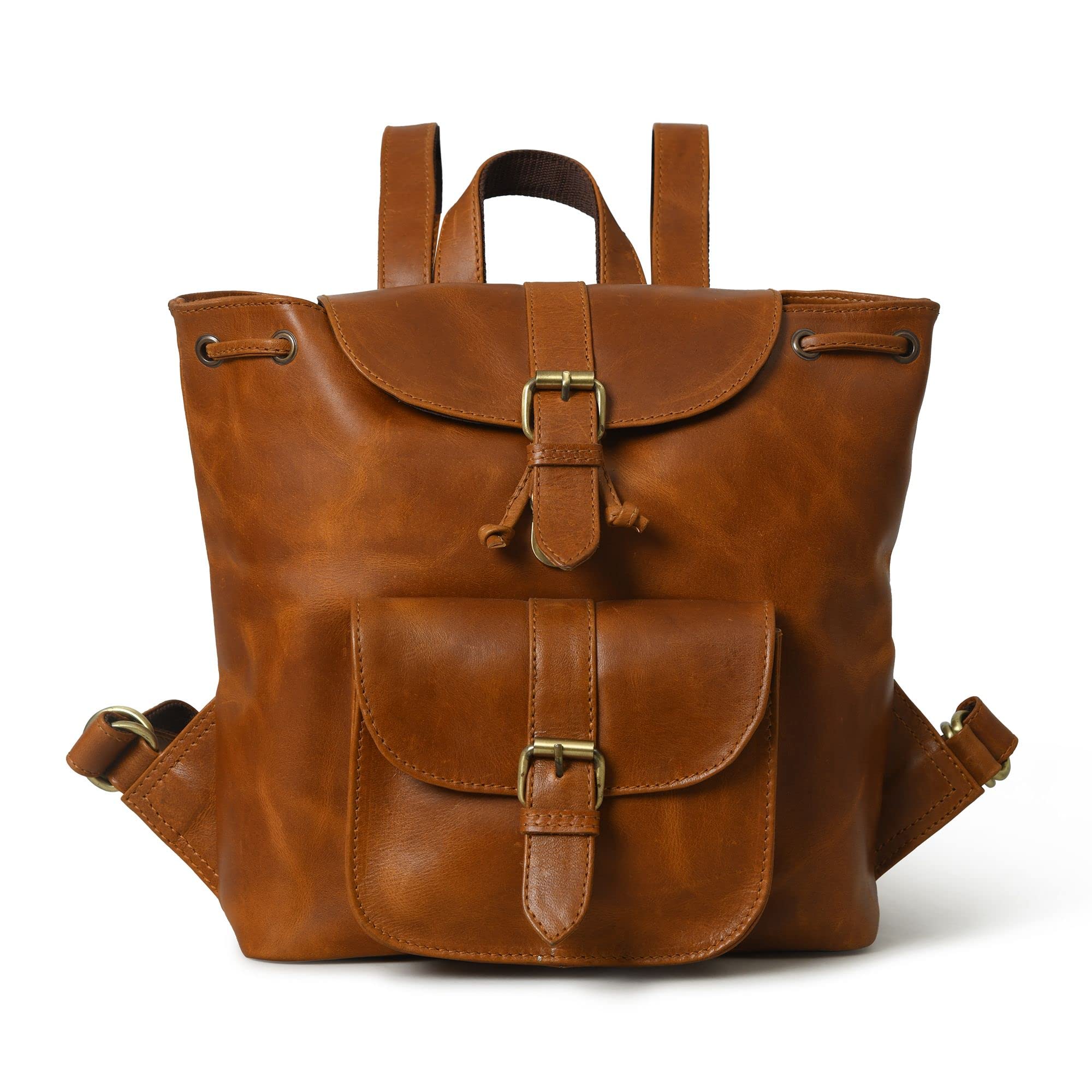 ADYAN Leather Backpack Bag for Men and Women Multi-functional Elegant Daypack Soft Leather Travel Shoulder Bag Office, Shopping, Trip