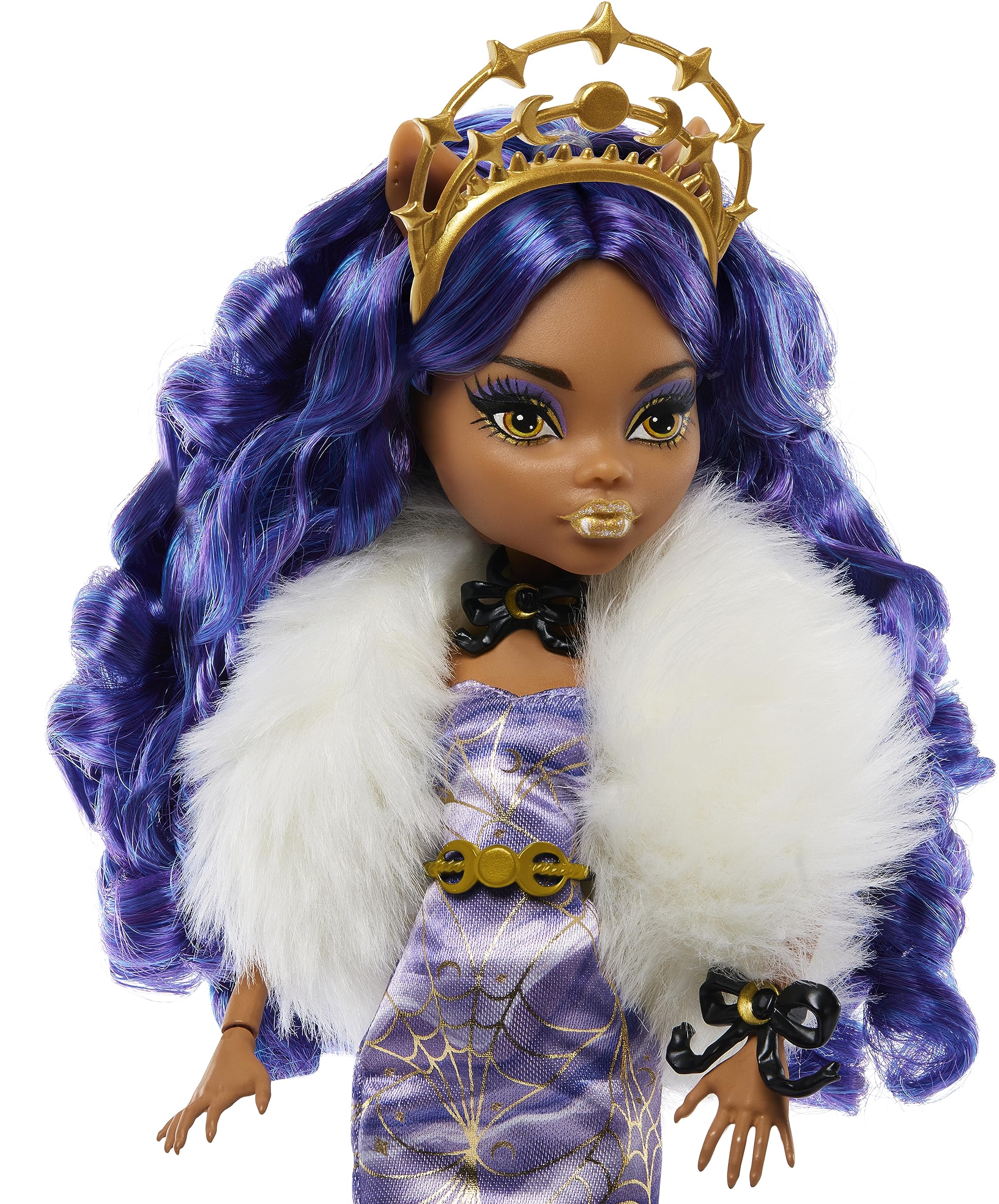 Monster High Howliday Winter Edition Doll, Clawdeen Wolf Collectible in ICY Lavender Gown with Furry Boa & Accessories
