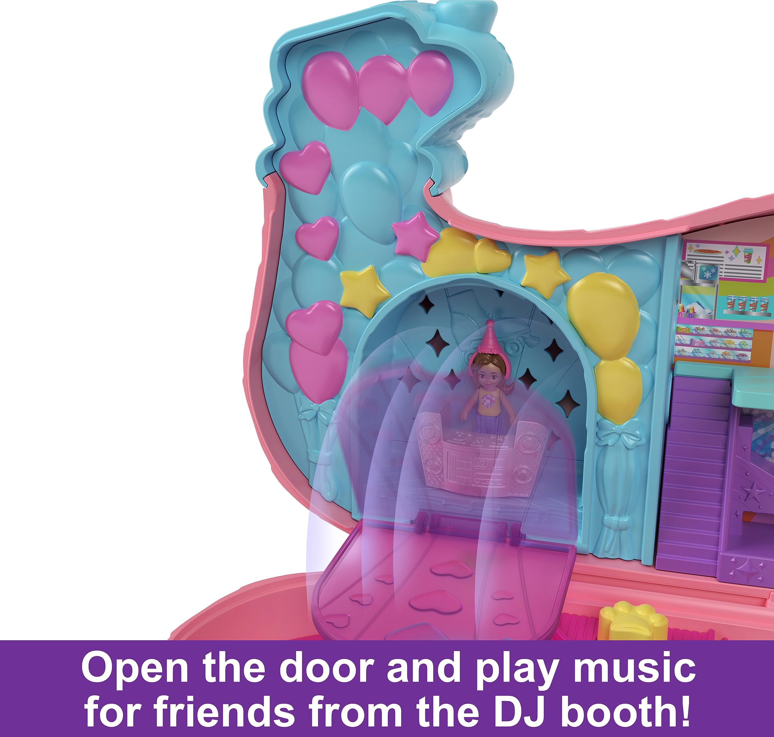 Polly Pocket 2-in-1 Travel Toy Playset, Puppy Party Large Compact with 2 Dolls & Birthday Accessories