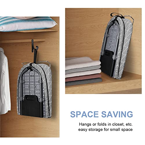Johgee Foldable Tabletop Ironing Board with Iron Rest, Small Ironing Board with 2 Cotton Covers, Portable Mini Ironing Board with Non-Slip Folding Feet for Home, Laundry Rooms, Travel Use and Dorms