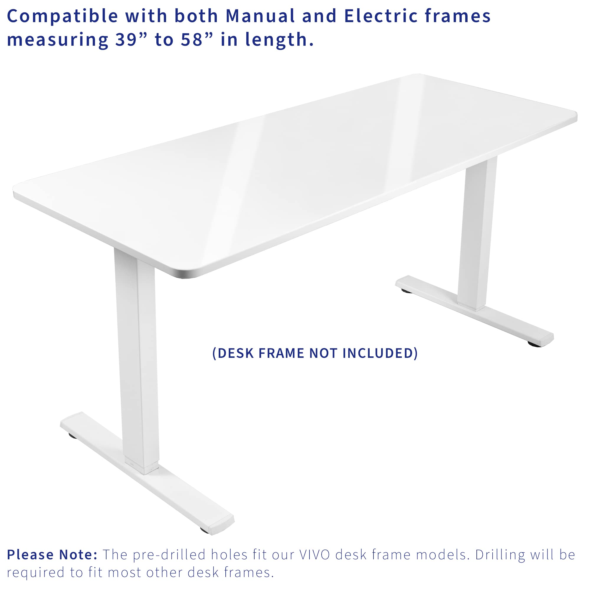 VIVO Dry Erase 60 x 24 inch Universal Solid One-Piece Table Top for Standard and Sit to Stand Height Adjustable Home and Office Desk Frames, Whiteboard Table Top, DESK-TOP6WE