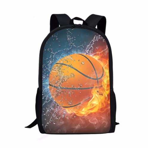 SEANATIVE Little Kid Toddler School Backpacks for Boys Basketball Print Student Sport Backpack Polyester Bookbag Large Capacity