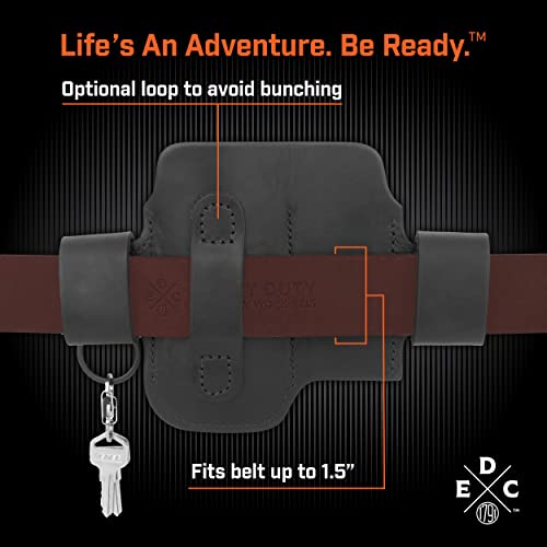 1791 EDC Pouch, Leather EDC Pocket Organizer for Belts fits Multitool, Knife, Keys and Small Flashlight - Compatible with Full Size Leatherman, Gerber, SOG Multitools - Black