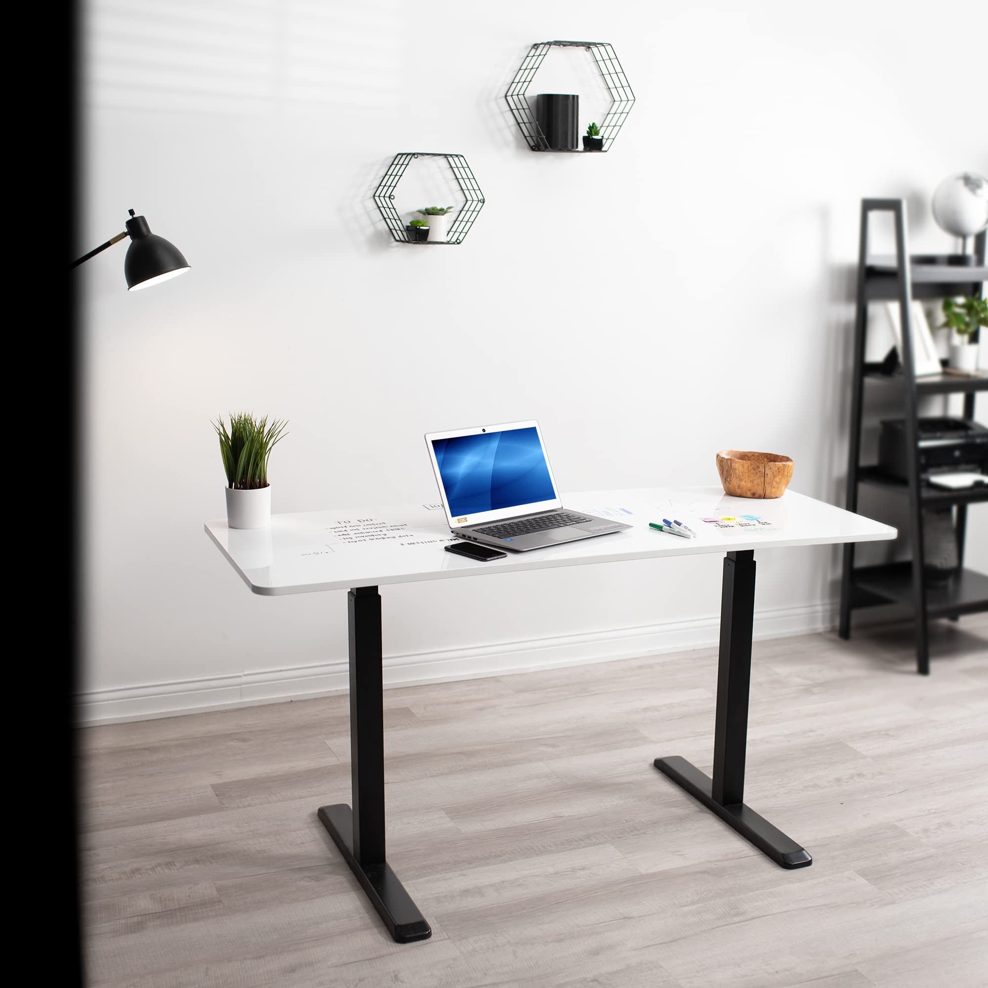 VIVO Dry Erase 60 x 24 inch Universal Solid One-Piece Table Top for Standard and Sit to Stand Height Adjustable Home and Office Desk Frames, Whiteboard Table Top, DESK-TOP6WE