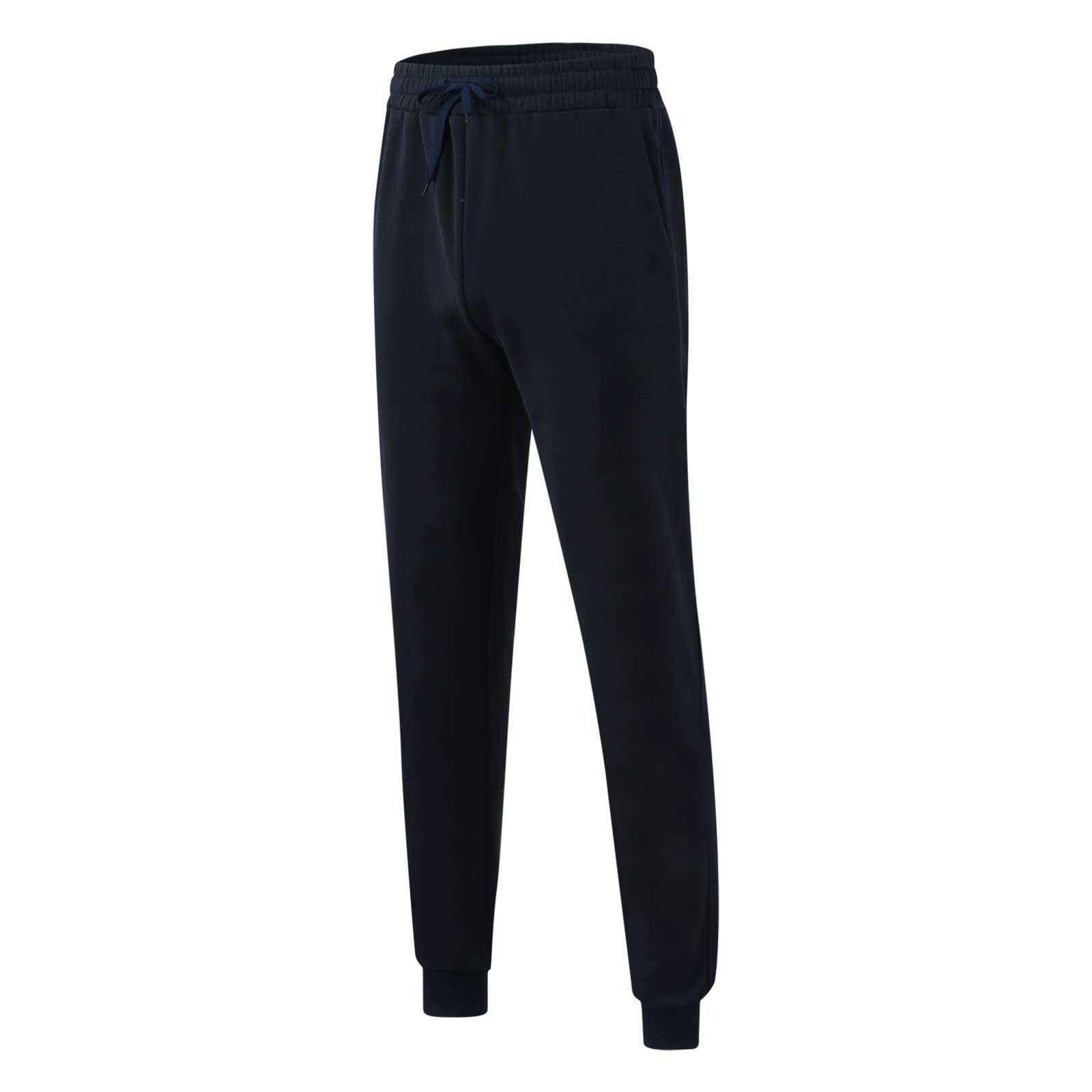 Men's Fleece Lined Cargo Sweatpants Open Bottom Straight Leg Casual Loose Fit Baggy Athletic Jogger Pants with Pockets(Navy#04,XL)