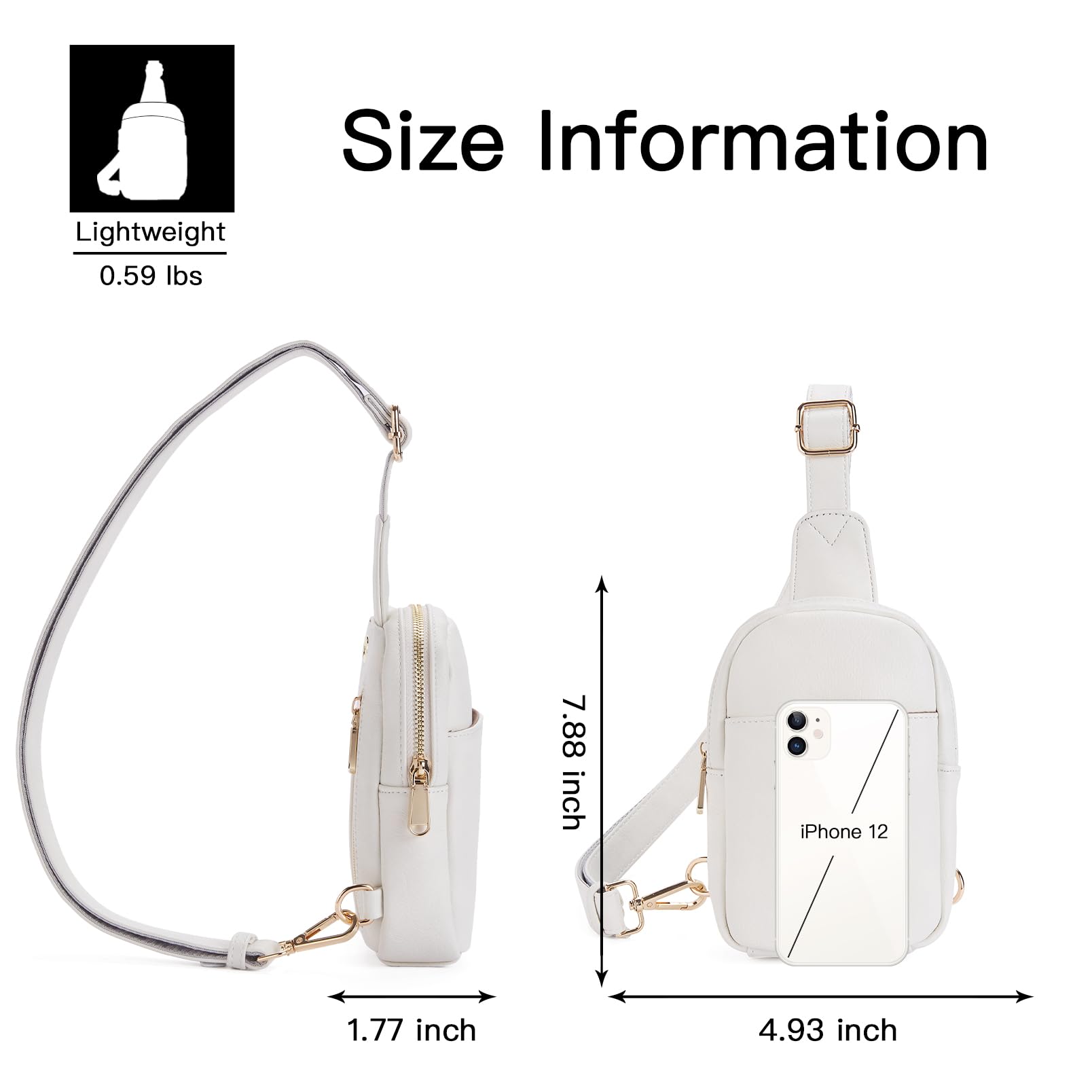 Telena Small Sling Bag for Women Leather Crossbody Bag for Women White