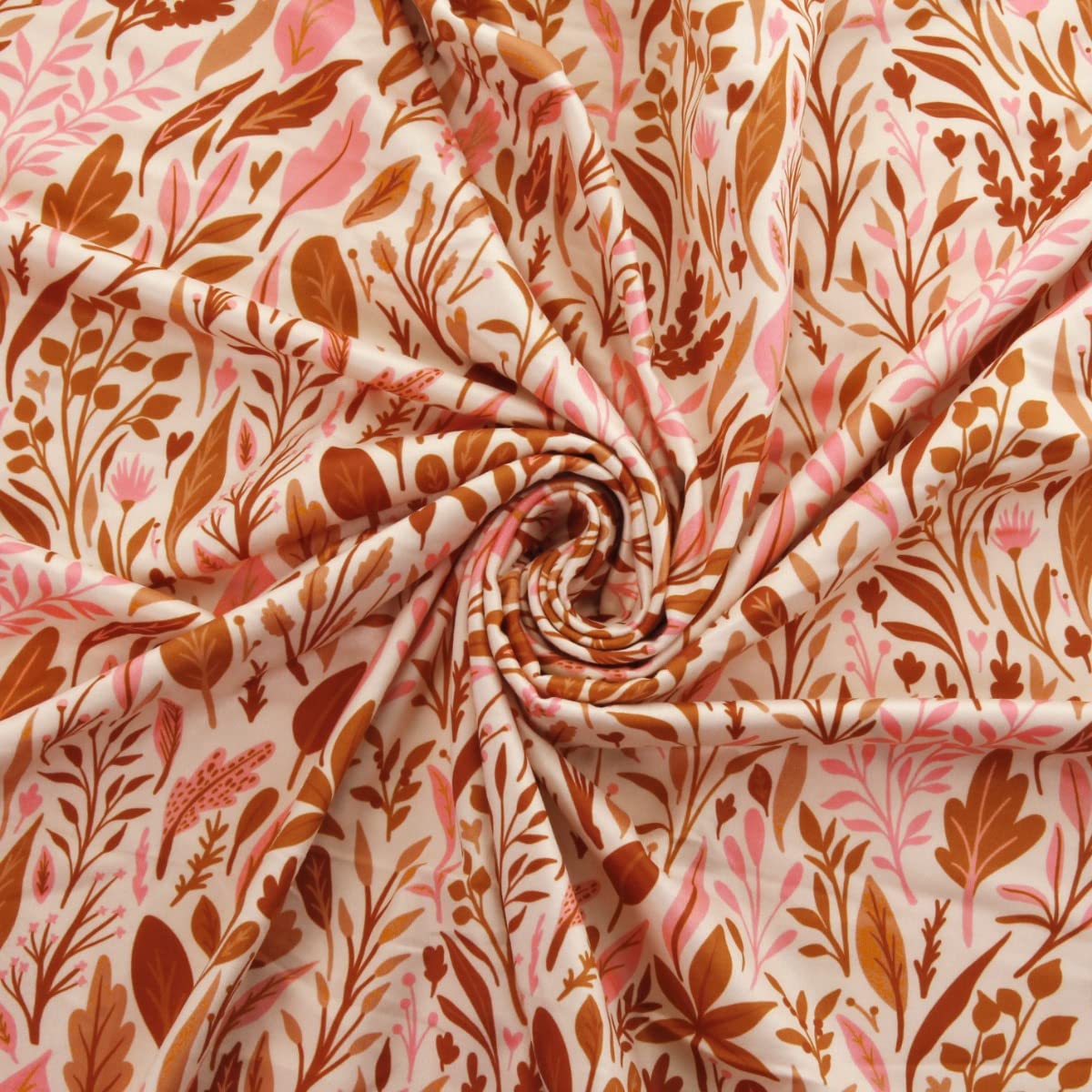 Fall Foliage DBP Fabric - Double Brushed Polyester 4 Way Stretch - 1/2 Yard