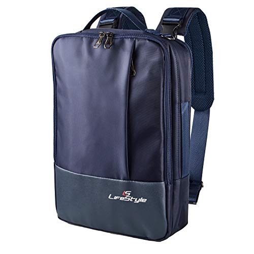LS LifeStyle Leather 3 in 1 Backpack USB Briefcase Waterproof 15.6 Laptop Bag