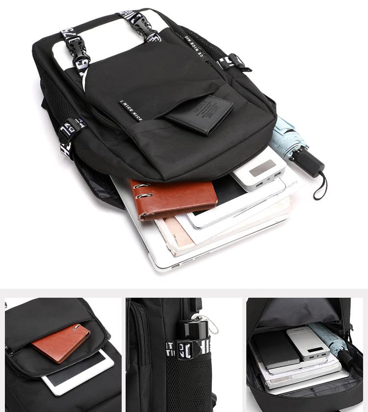 Millment Anime Backpack Levi Eren Mikasa Student School Book Bag Travel Teens Laptop Bagpacks for Boys Girls
