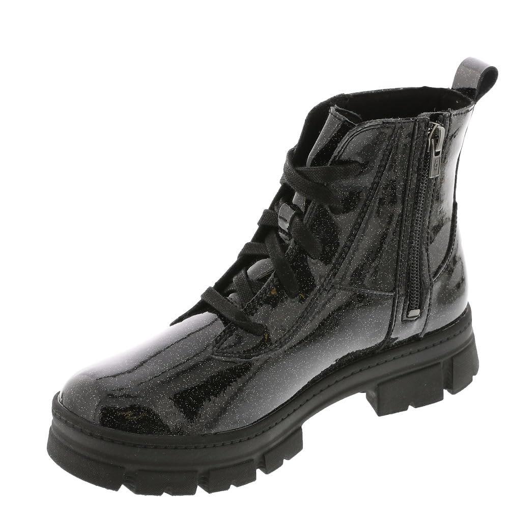 UGG Unisex-Child Ashton Lace Up Glitter Boot, Glitter-black, 2 Little Kid