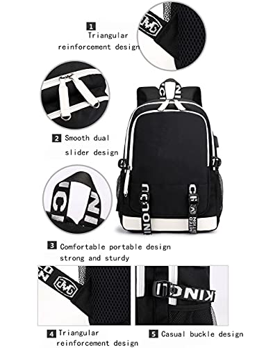 LGBT Gay Pride Daypack student school bag laptop backpack with USB Charging Port (Black2)