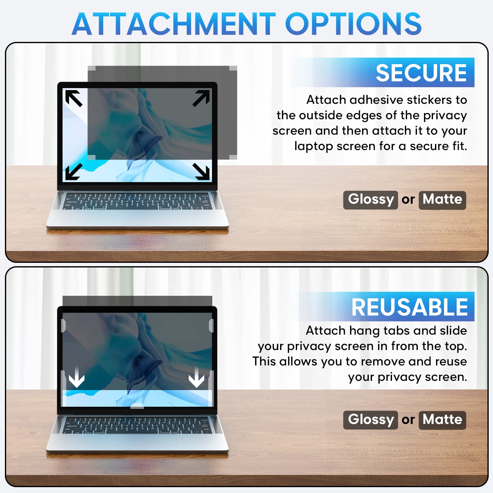 Laptop Privacy Screen 14 Inch, Removable 16:9 Aspect Privacy Filter Screen Protector for 14 Inch Laptop, Privacy Screen Anti Peeping