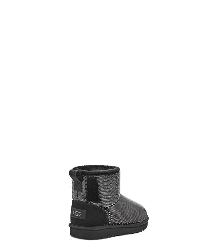 UGG Unisex-Child Classic Mini Mirror Ball Boot, Black, 2 Little Kid