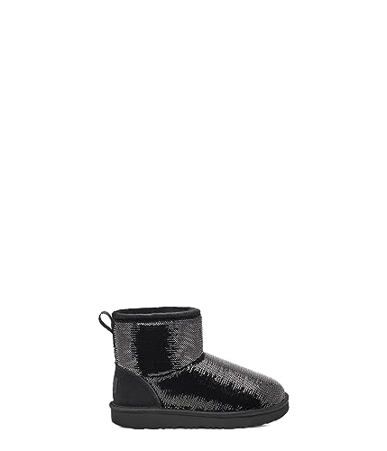 UGG Unisex-Child Classic Mini Mirror Ball Boot, Black, 2 Little Kid