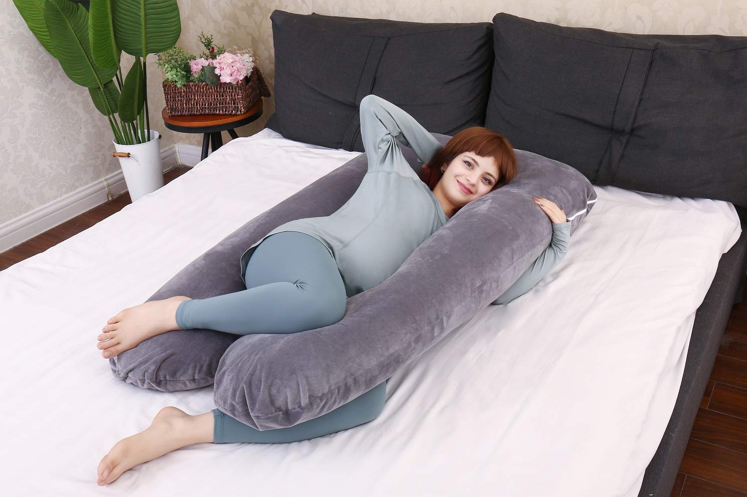 MOON PINE U Shaped Pregnancy Pillow for Sleeping and Replacement Pillow Cover