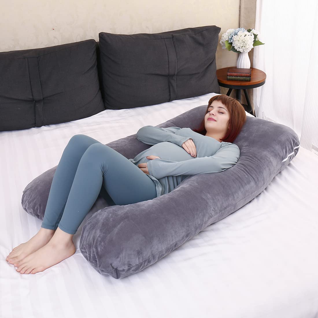 MOON PINE U Shaped Pregnancy Pillow for Sleeping and Replacement Pillow Cover