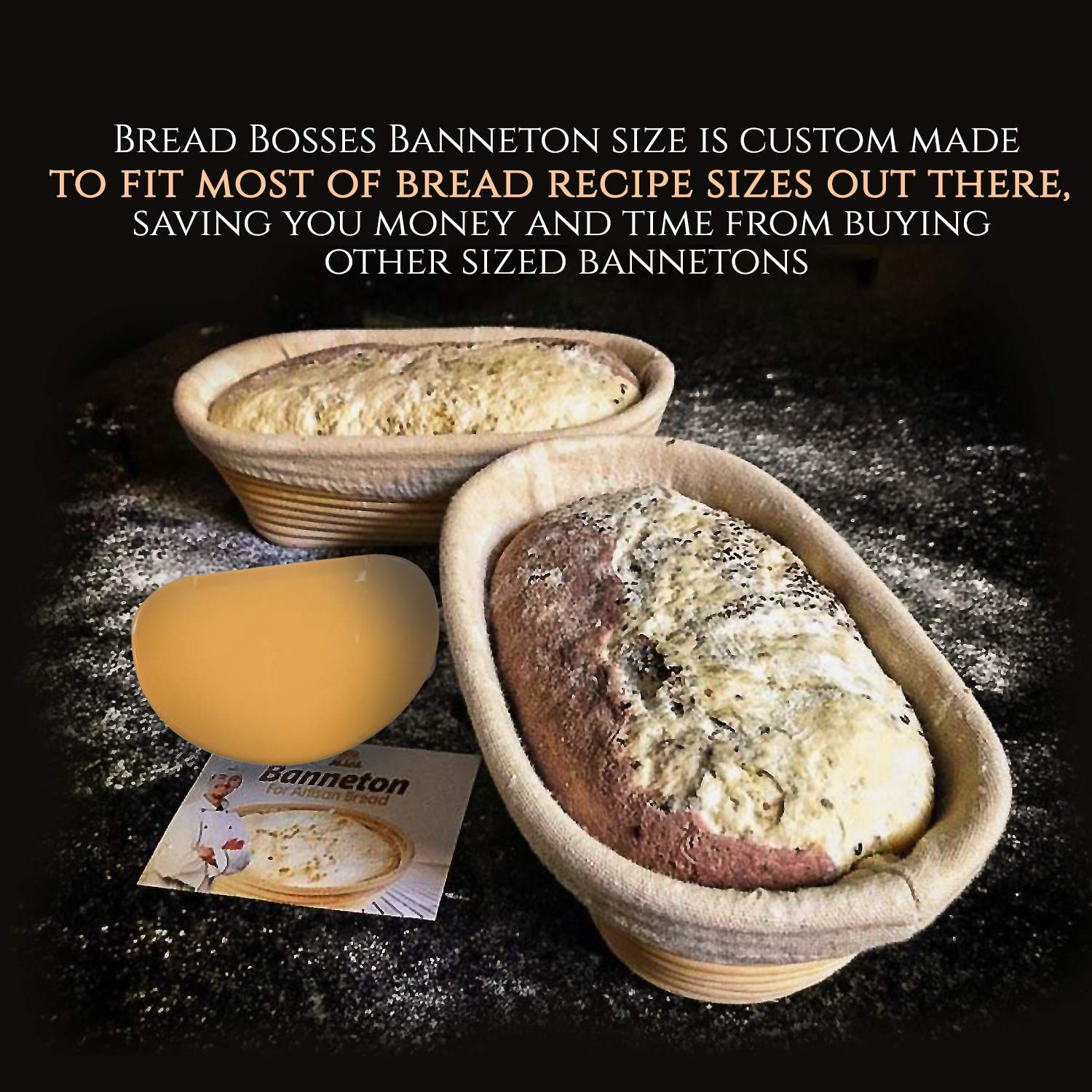 9 Inch Bread Banneton Proofing Basket & 10 Inch Oval Bread Banneton Proofing Basket