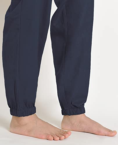 Weintee Women's Linen Joggers with Pockets 2X Navy