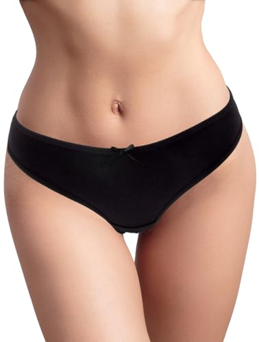 Jo & Bette Cotton Thongs for Women - Bikini Underwear - Seamless Thongs Breathable Panties Pack No show 6 Pack