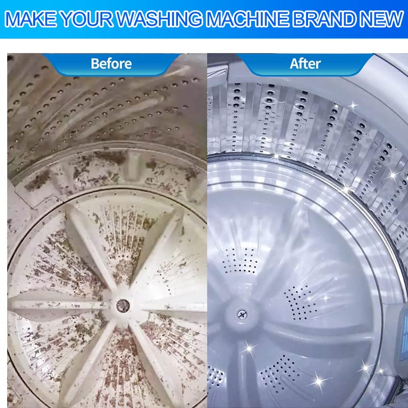 Ridars Washing Machine Cleaner Tablets - Deep Cleaning Washer Cleaner Tablets For HE Top Load Washer And Front Loader, Clean Laundry Tub And Inside Drum Seal (12 Tablets)