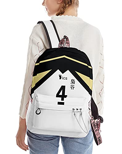 XIXISA 17" Anime Haikyuu Kotaro Bokuto Backpack for School Teens Boys Girls High School Volleyball Bookbag Laptop Backpacks (G)