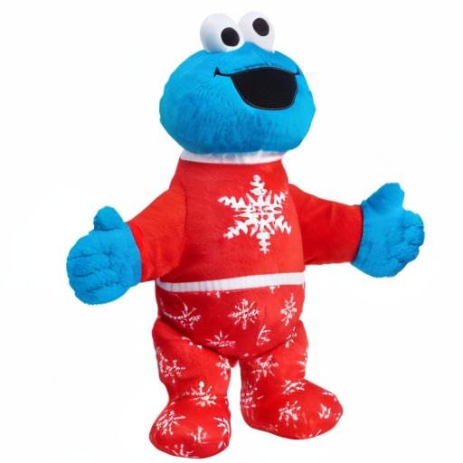 Sesame Street Holiday 15-inch Large Plush Cookie Monster Stuffed Animal, Super Soft Plush, Kids Toys for Ages 18 Month by Just Play
