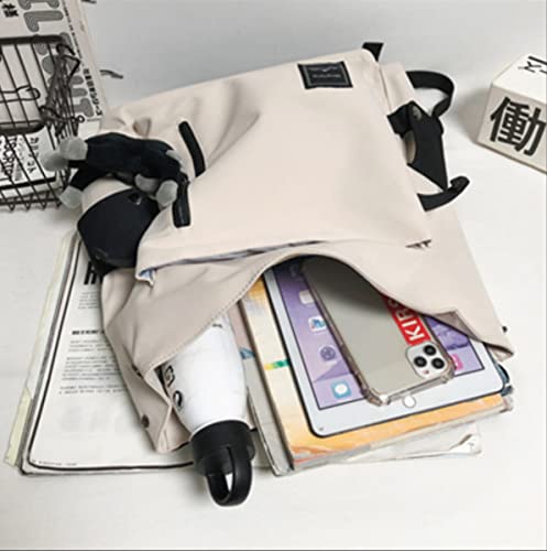KOWVOWZ Casual Backpacks Campus High School Students Boys and Girls Student Bags Flip Simple Student Bags Japanese Harajuku Backpacks (white)