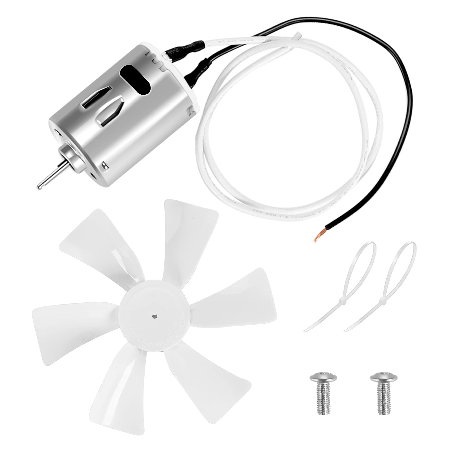 6 inch RV Vent Fan,12V D-Shaft RV Fan Motor with White Fan Blade for RV Bathroom Fan Camper Roof Vent