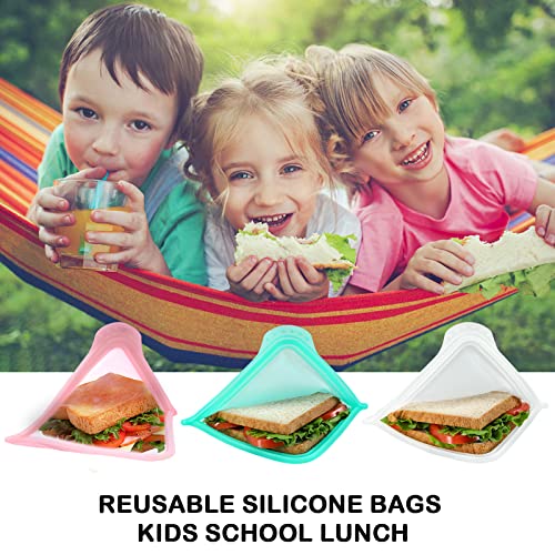 MAISON HUIS Silicone Sandwich Storage Bag, Extra Thick Reusable Silicone Sandwich Washable Bag, BPA Free Kitchen Storage Bag for Food, Leakproof(1PC,White)