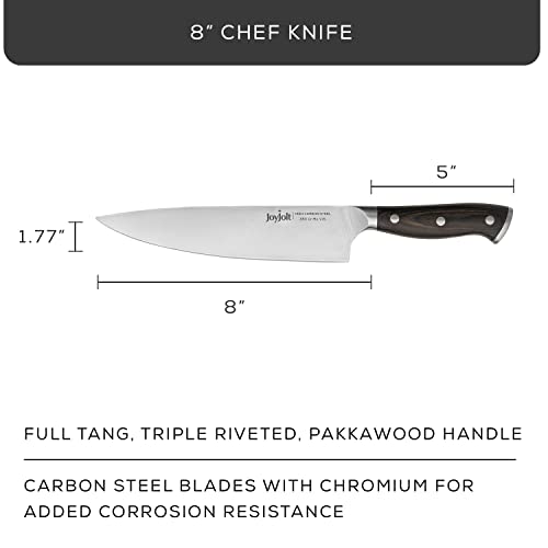 JoyJolt 8” Chef Knife, High Carbon x50 German Steel Kitchen Knife – Magnetic Gift Box.