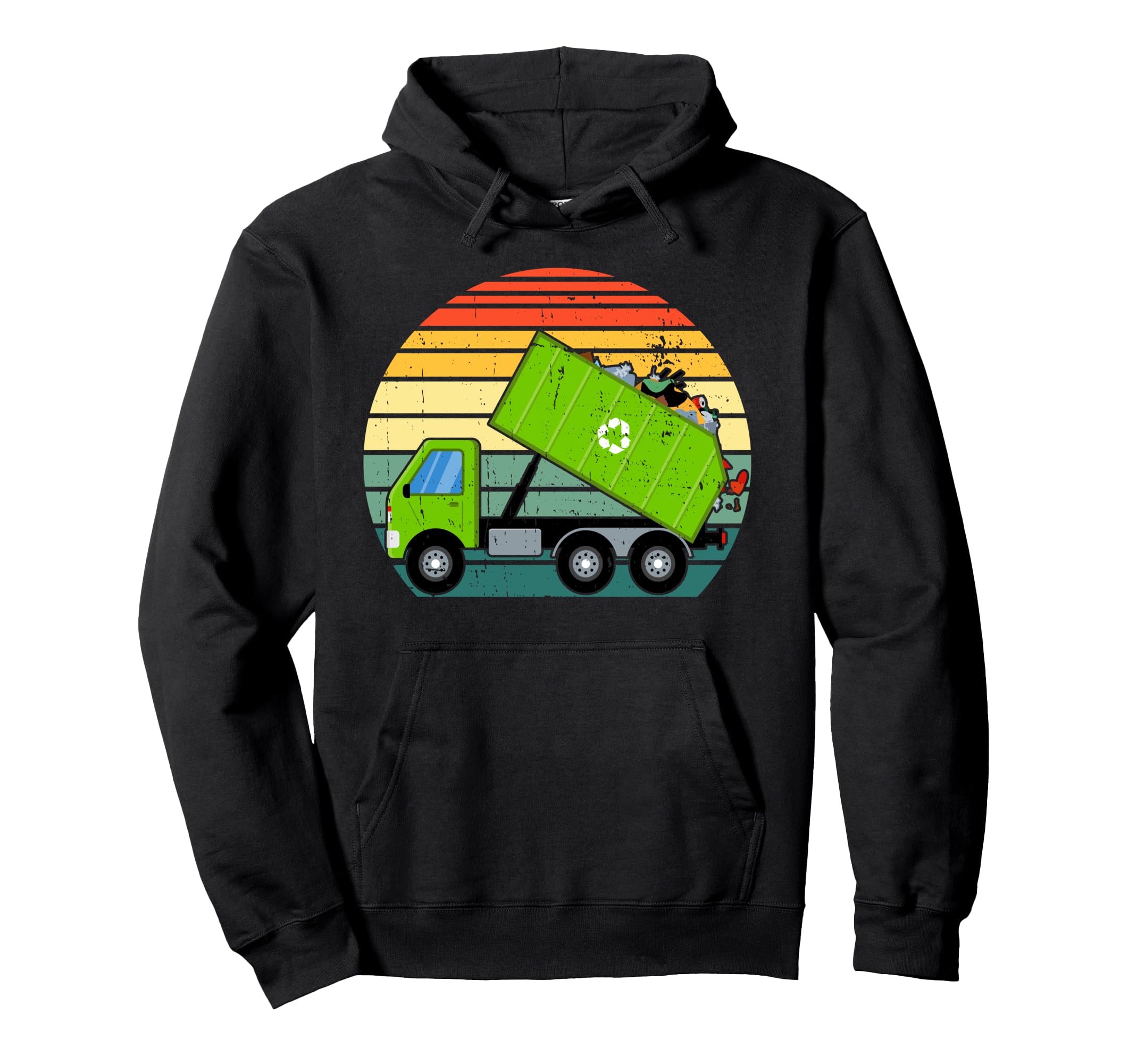Retro Garbage Truck Waste Management Tee Boys Toddlers Kids Pullover Hoodie