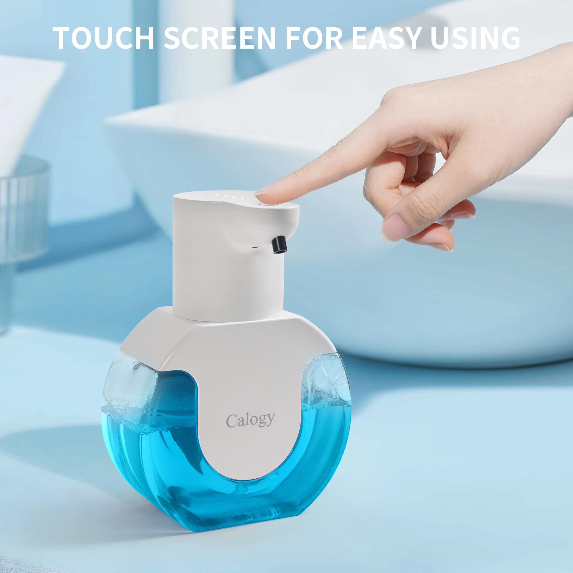 Calogy Automatic Soap Dispenser, Touchless Liquid Dispenser, Hand Soap Dispensers Pump, No Touch Dish Dispenser, Auto Battery Operated Soap Set for Kitchen, Bathroom and Shower - 300ML