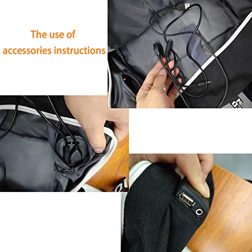 AAATJ Anime MHA Luminous Backpack with USB Charging Port Unisex BNHA Izuku Journal Notebook Fashion Travel Backpack, Black (bp-001)