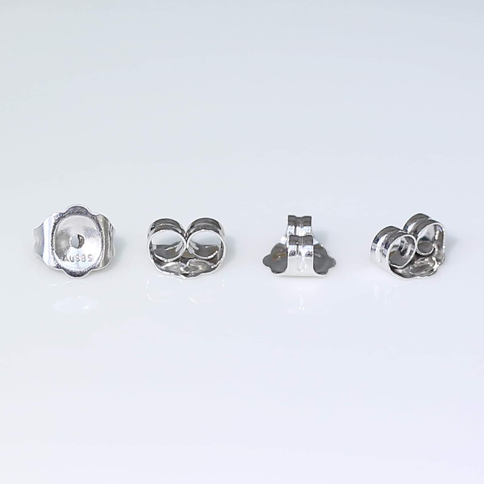 White Gold Earring Backs 14K Solid Gold 0.17 Grams AU585 Butterfly Real Earrings Backs Replacements for Studs 585 Hypoallergenic Pierced Secure