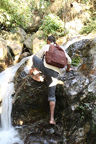 KHUSI Durable Natural Organic Hemp Backpack - Strong Premium Quality Construction & Large Storage Travel Size Design Shoulder Bag - Perfect for Traveling School Laptop Carrying Usage
