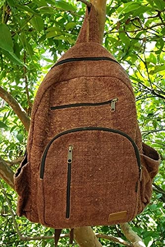 KHUSI Durable Natural Organic Hemp Backpack - Strong Premium Quality Construction & Large Storage Travel Size Design Shoulder Bag - Perfect for Traveling School Laptop Carrying Usage