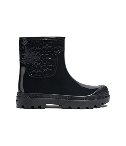 Coach Millie Rubber Rain Bootie Black 6 B (M)